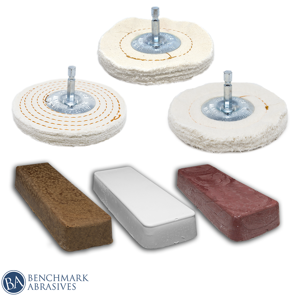 Brass & Copper 3-Step Buffing Kit For Hand Held Drills — Benchmark ...