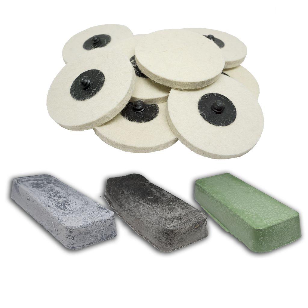 Stainless Steel & White Metals 3-Step Buffing Kit For Die Grinder - 3 ...
