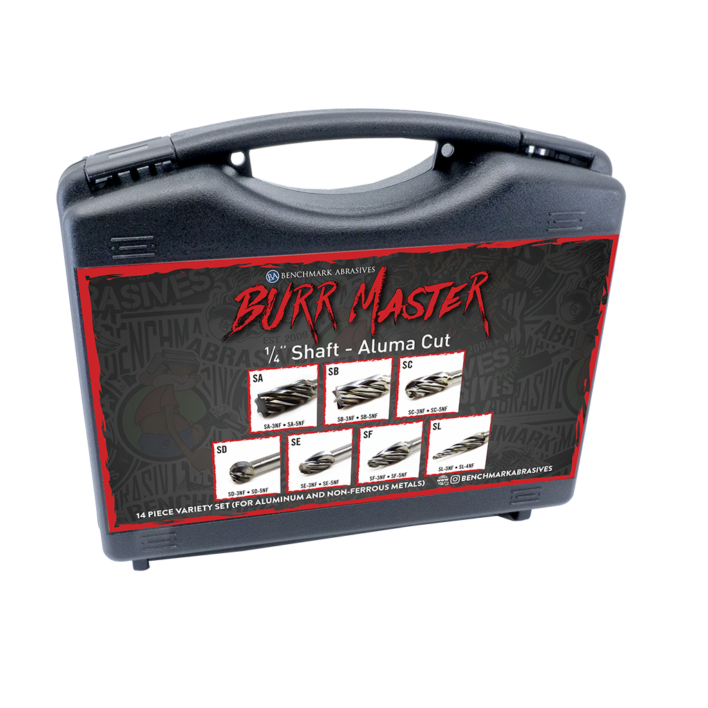 1/4" Shaft - 14 Piece Aluminum Cut Burr Master Set | Free Shipping