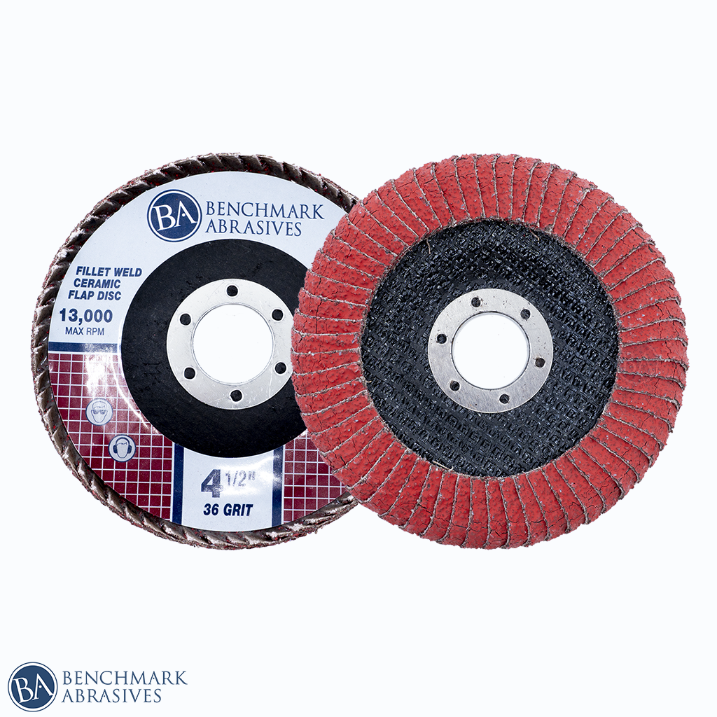 4-1/2" X 7/8" T27 Curved Ceramic Flap Discs For Fillet Welds - 1 Piece ...