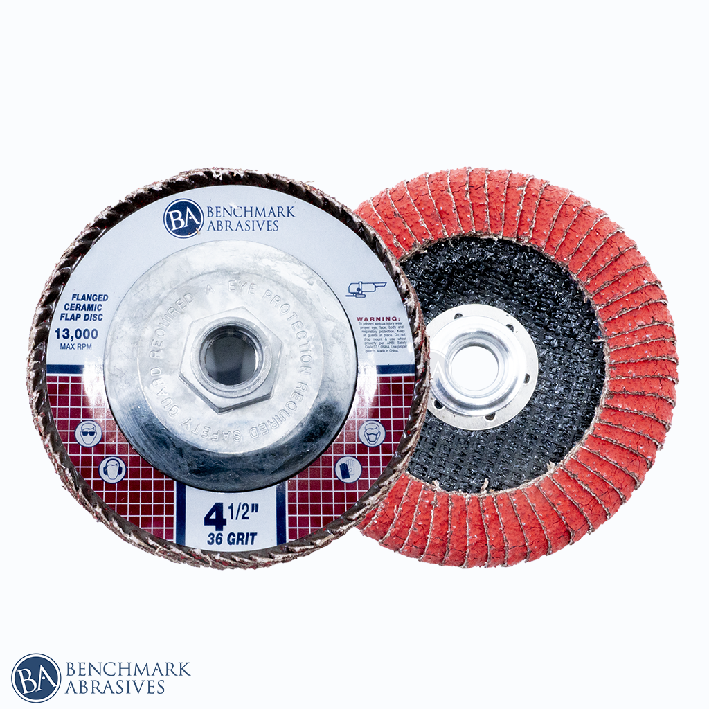 4-1/2" X 5/8"-11 T27 Curved Ceramic Flap Discs For Fillet Welds - 1 ...