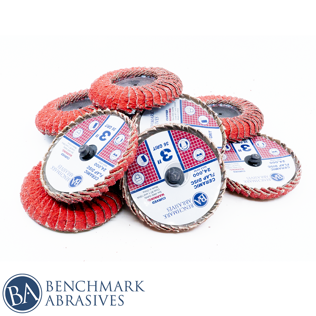 3" Curved Quick Change Disc Ceramic Flap Discs | Free Shipping