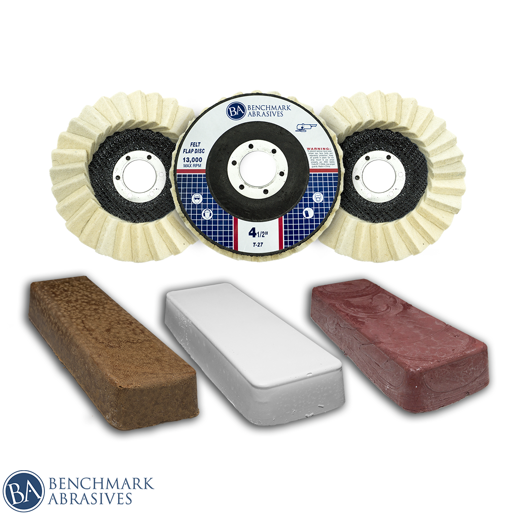 Brass & Copper 3-Step Buffing Kit For Angle Grinders | Free Shipping