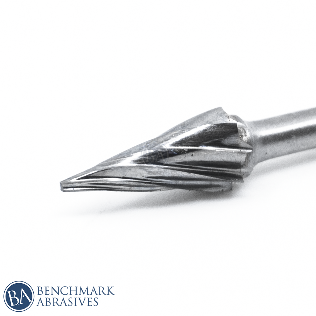 SM-51NF POINTED CONE SHAPE PREMIUM TUNGSTEN CARBIDE BURR – 1/8” Shank ...