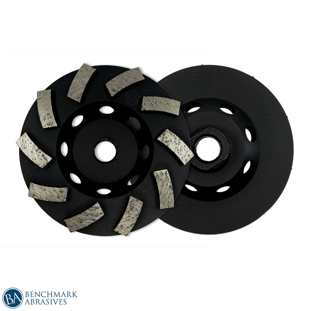 4" X 5/8"-11 Threaded Swirl Type Diamond Grinding Cup Wheel For ...