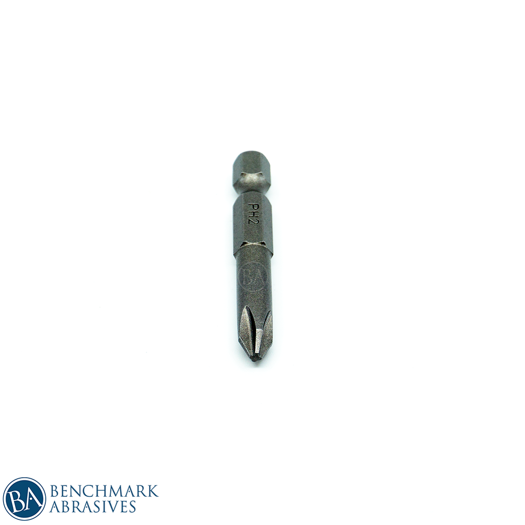 #2 x 2" Phillips Power Bit 1/4" hex - 10 Pack | Free Shipping — Benchmark Abrasives