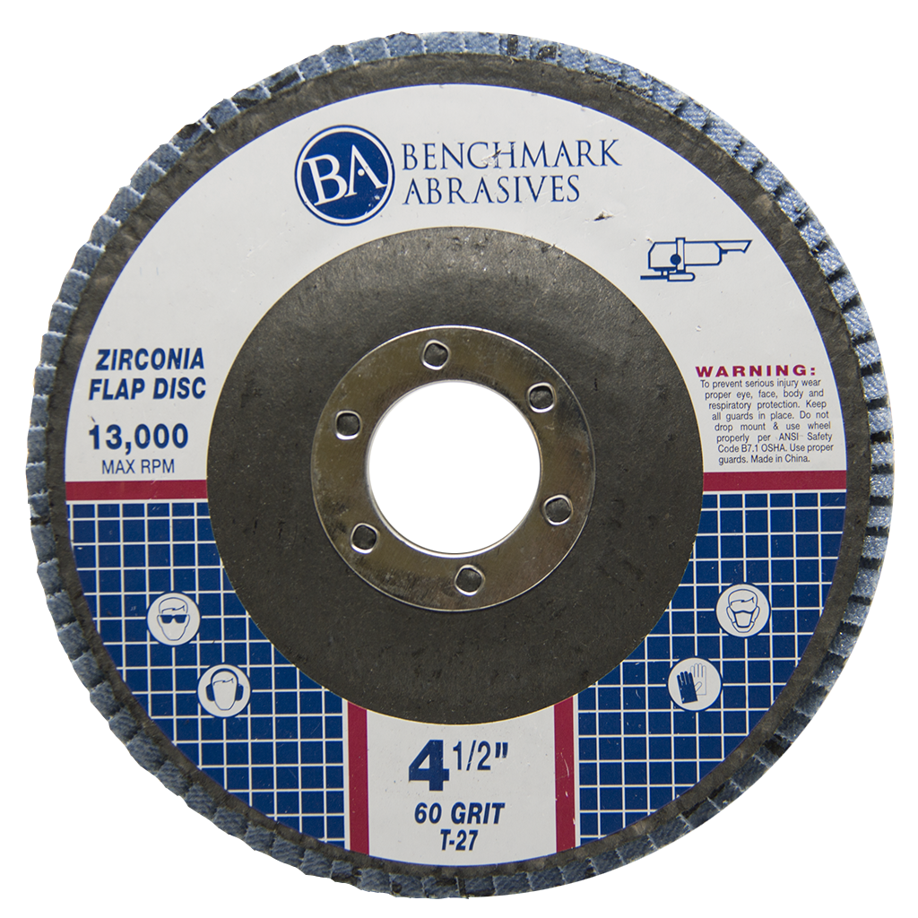 4-1/2" X 7/8" T27 (Flat Face) Zirconia Flap Disc, Grinding Wheels (10 ...