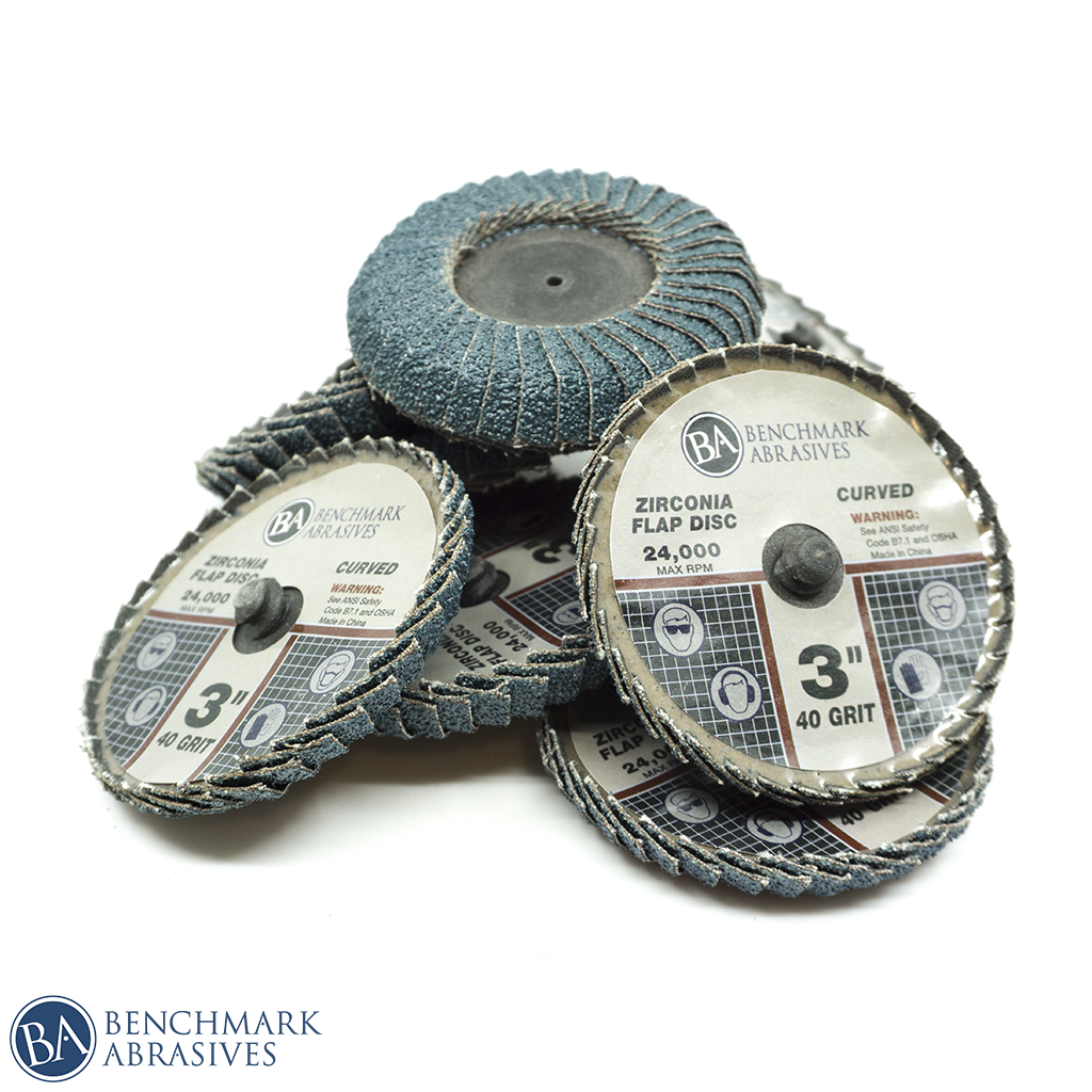 3" Curved Quick Change Zirconia Flap Discs | Free Shipping