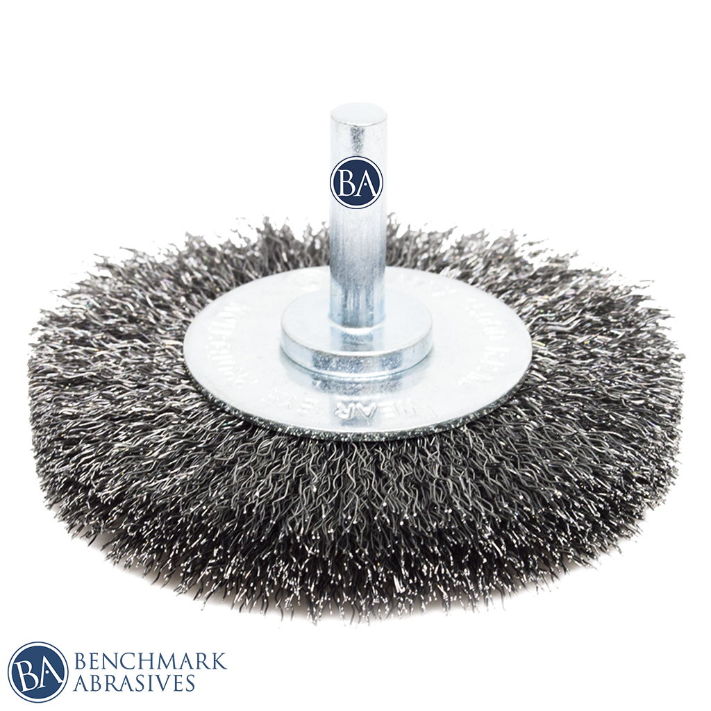 3" Mounted Crimped Wire Wheel - Carbon Steel Wire | Free Shipping